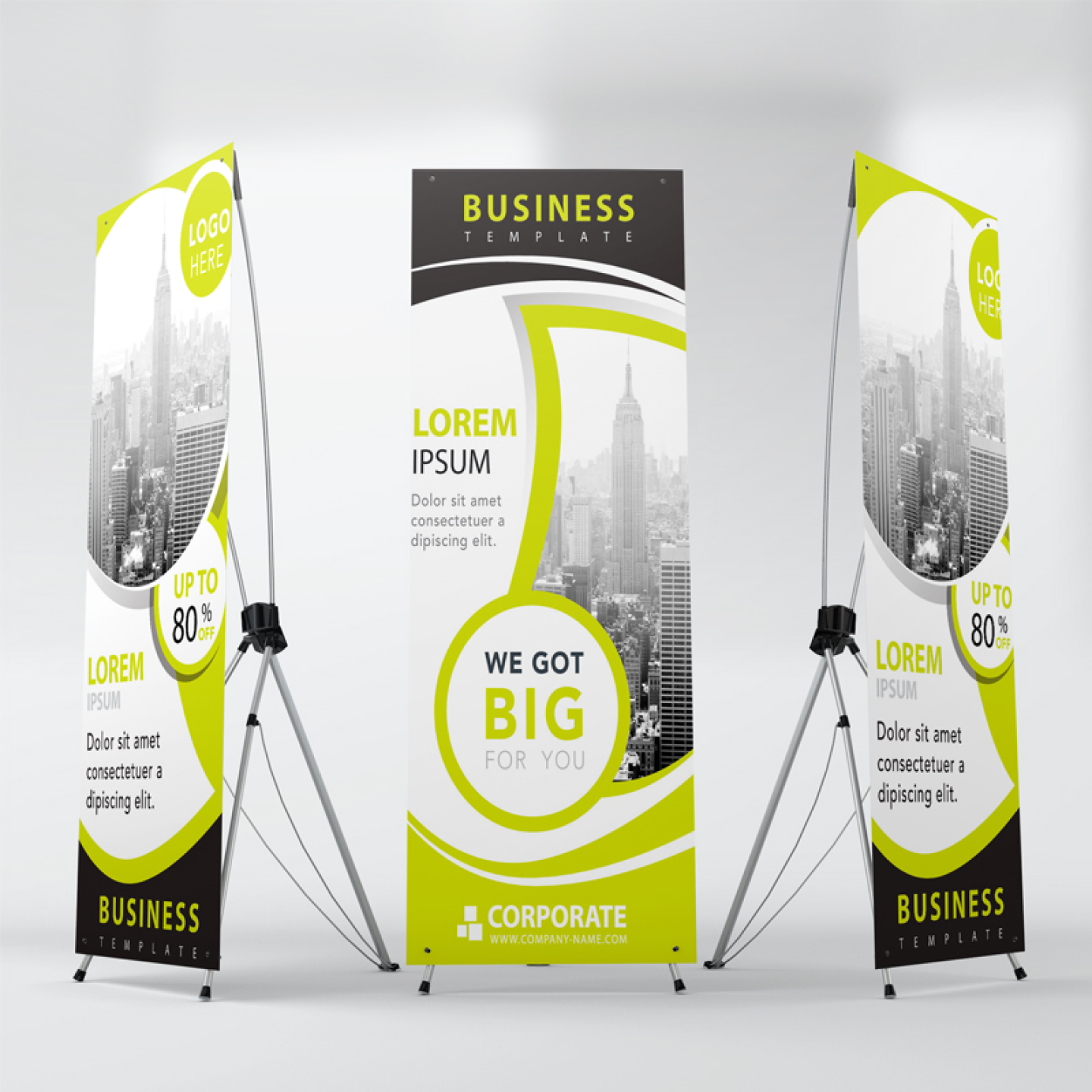 X-Stand - 30"x69" (w/ Pop-up Banner) - Banner Stands